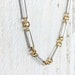 Two Tone Paperclip Link Chain Necklace - 14k Yellow Gold & 14k White ...