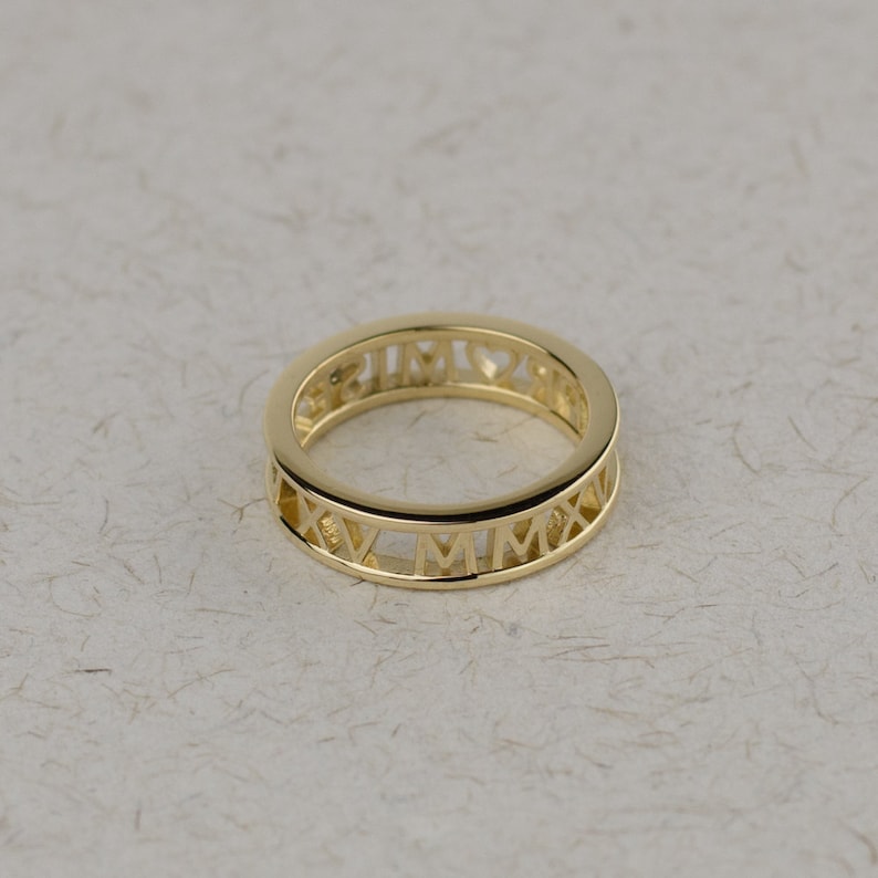 Solid Gold Custom Text Ring Personalized Jewelry. 14k 18k - Etsy