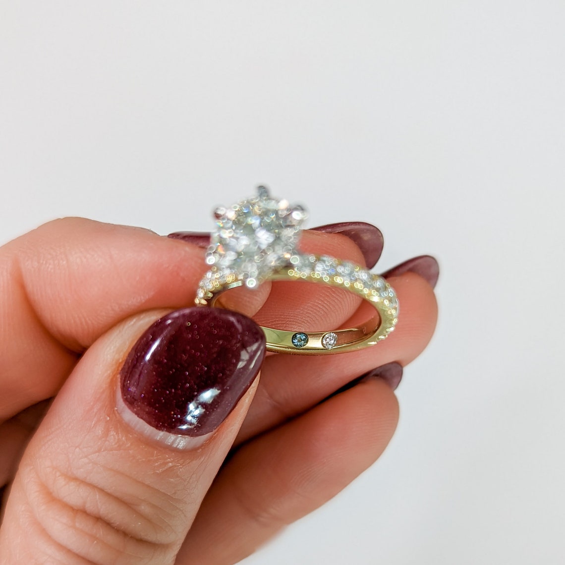 French Fishtail Pave Engagement Ring: Arya 2.25 Total Carat | Etsy