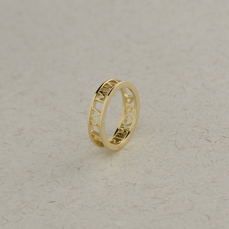 Solid Gold Custom Text Ring Personalized Jewelry. 14k 18k - Etsy