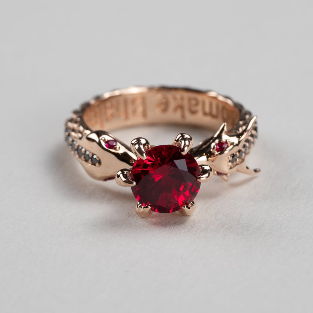 Snake and Dragon Engagement Ring - Custom Wedding Jewelry. Personalized ...