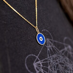 Evil Eye Enamel Disc Necklace Talisman and Spiritual Jewelry - Etsy