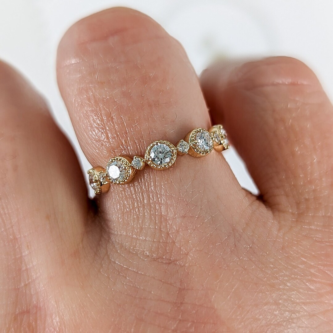 Beaded Diamond Ring. Available in 14k, 18k and Platinum. Fully ...