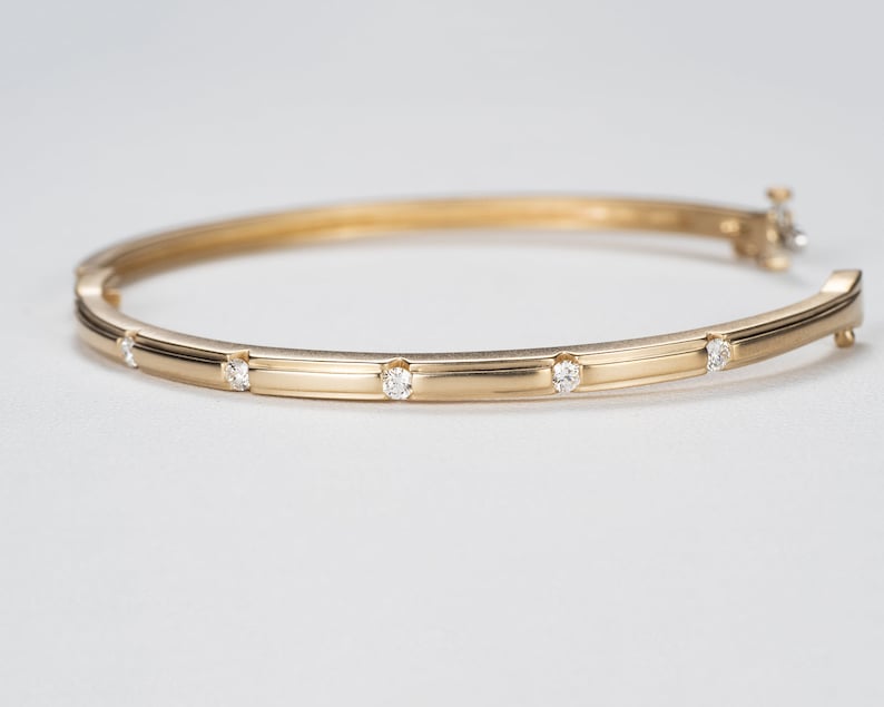 Flush Set Diamond Bangle Bracelet .3 Carat Weight VS1 - Etsy Flush Set Diamond Bangle Bracelet .3 Carat Weight VS1 - Etsy