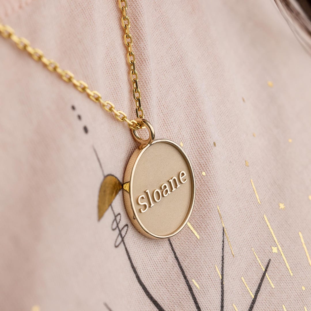 Custom Embossed Text Pendant by Sevgi Jewelry • Personalized Double ...