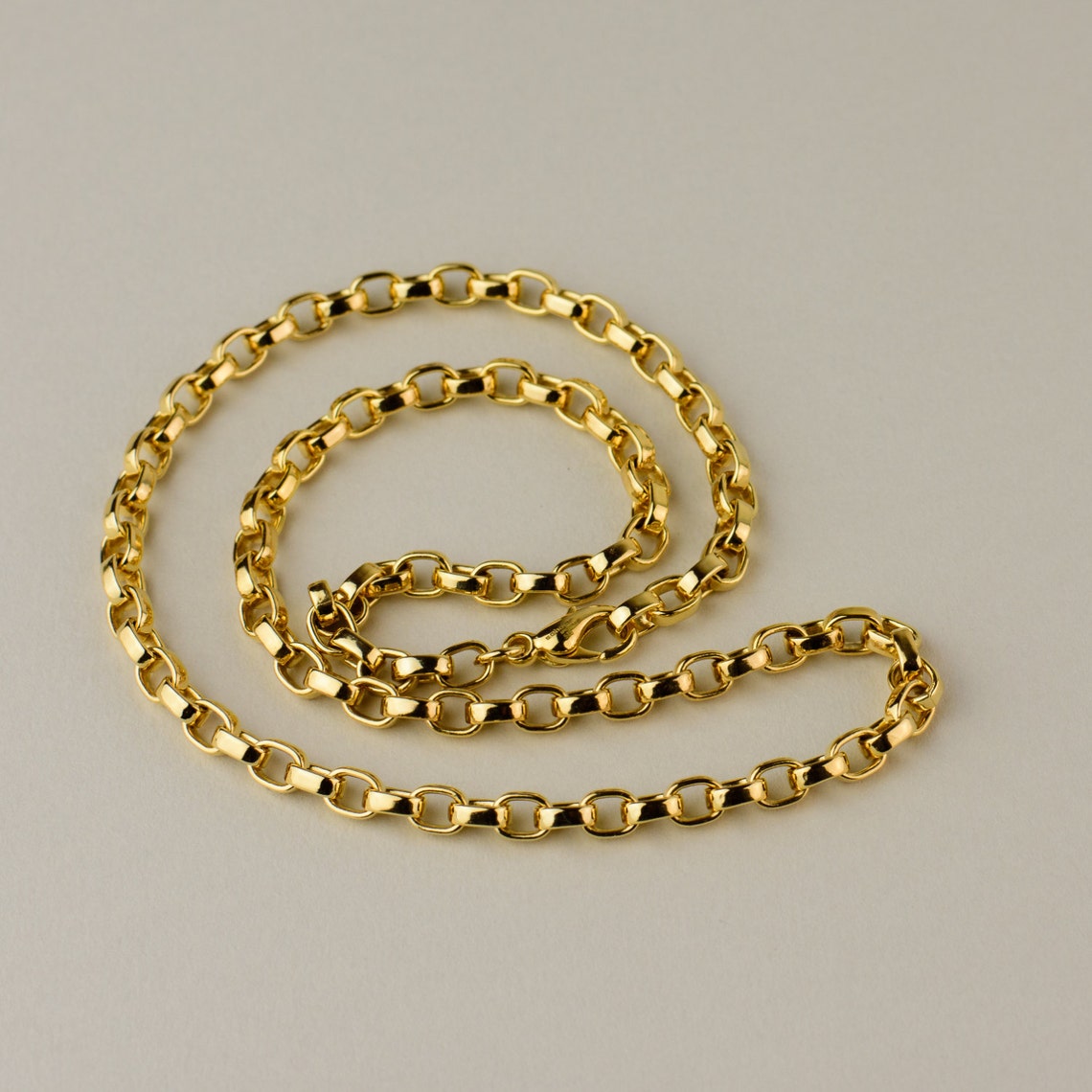 Heavy 14k Yellow Gold Chain Solid Gold 4.75mm Link Cable - Etsy