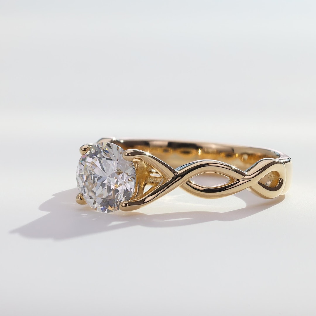 Twisted Infinity Diamond Engagement Ring: Rhea by Sevgi Jewelry • 14k ...
