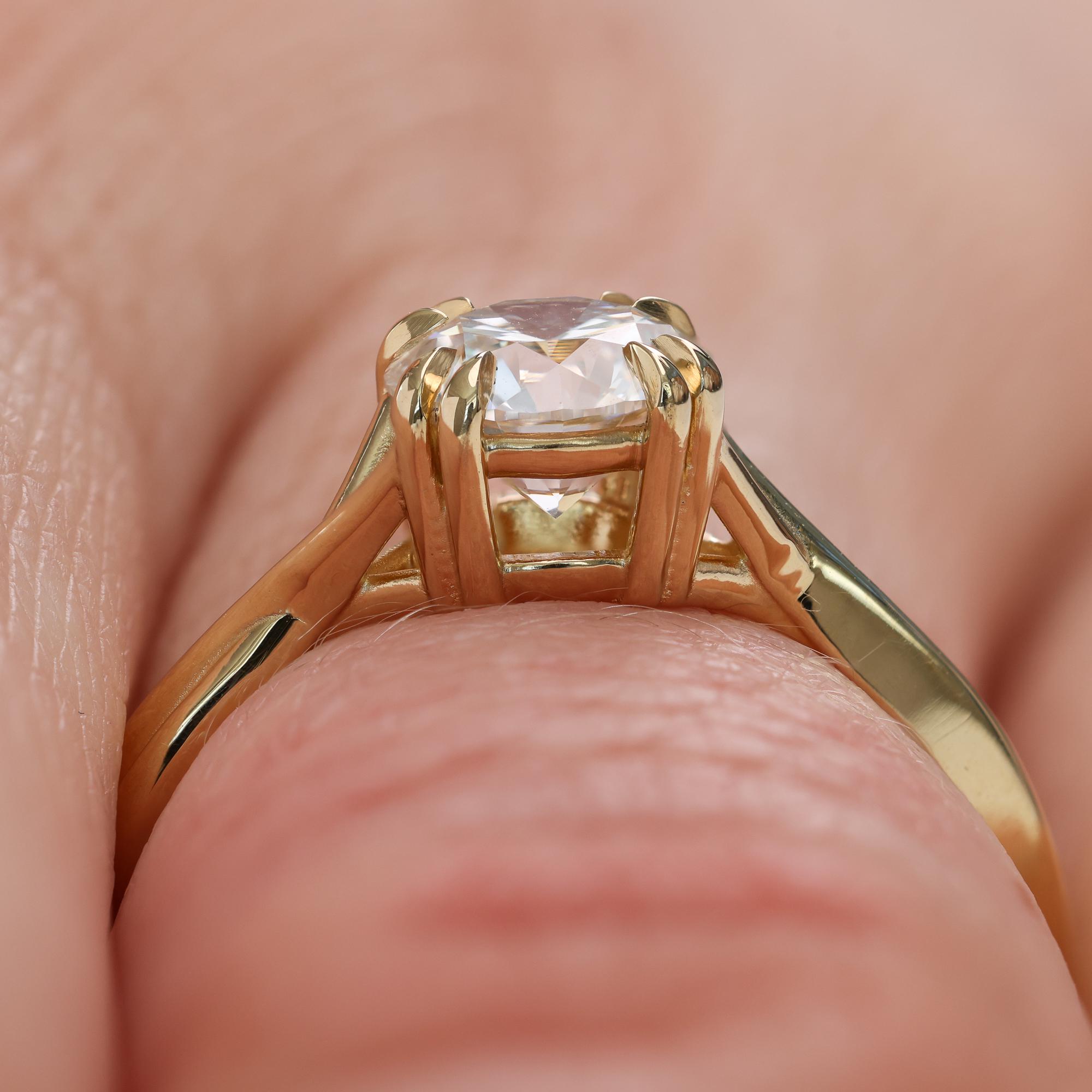 Twisted Double Claw Diamond Engagement Ring - Tessa by Sevgi Jewelry ...