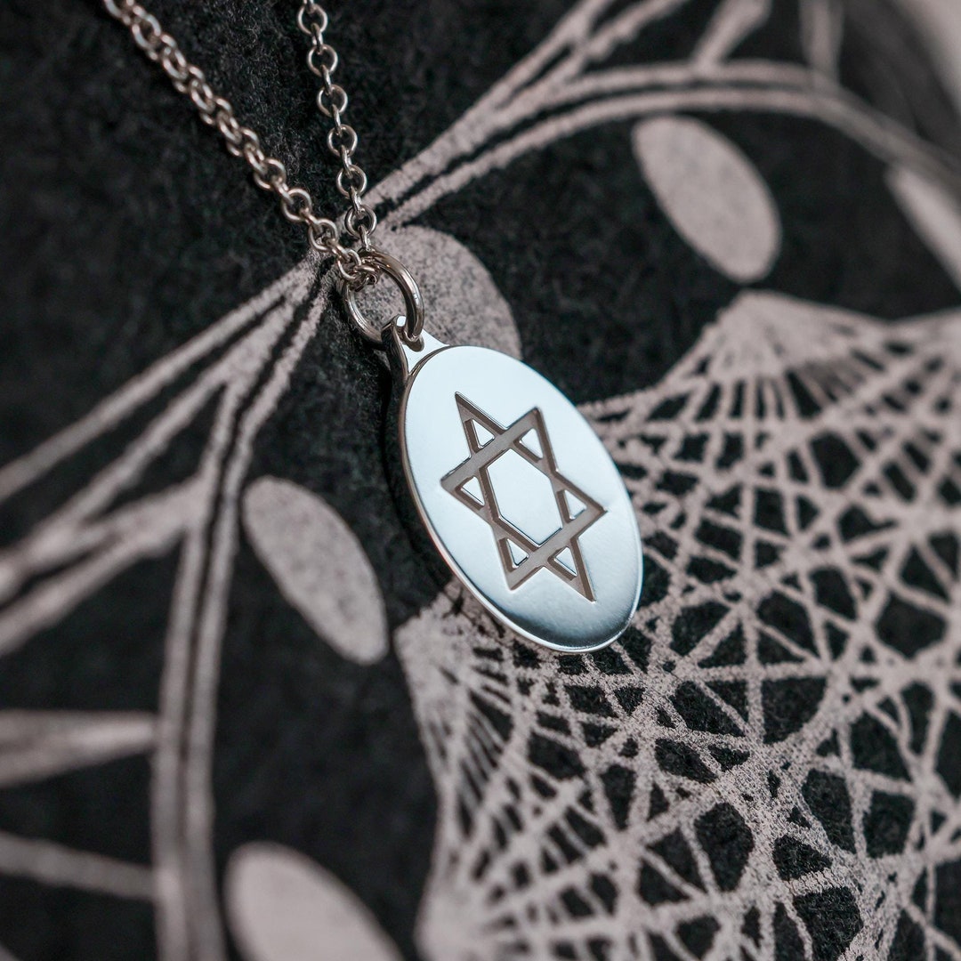 Minimal Solid Gold Star of David Disc Pendant. Spiritual Jewelry by ...