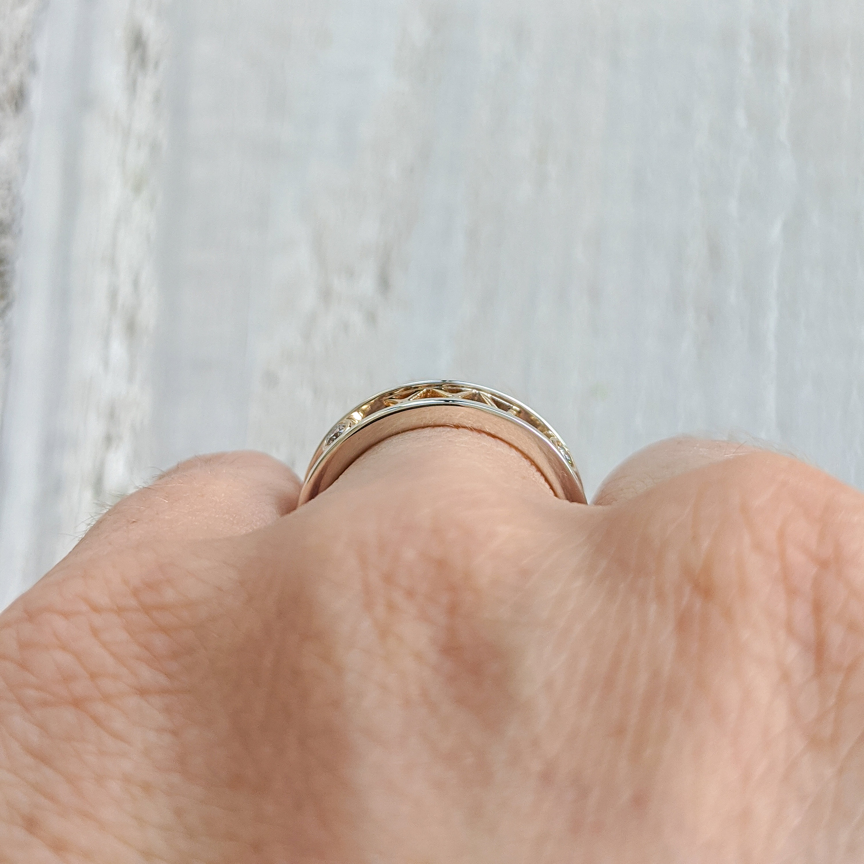 Two Tone Diamond Roman Numeral Ring. Available in Solid 14k, 18k Gold ...