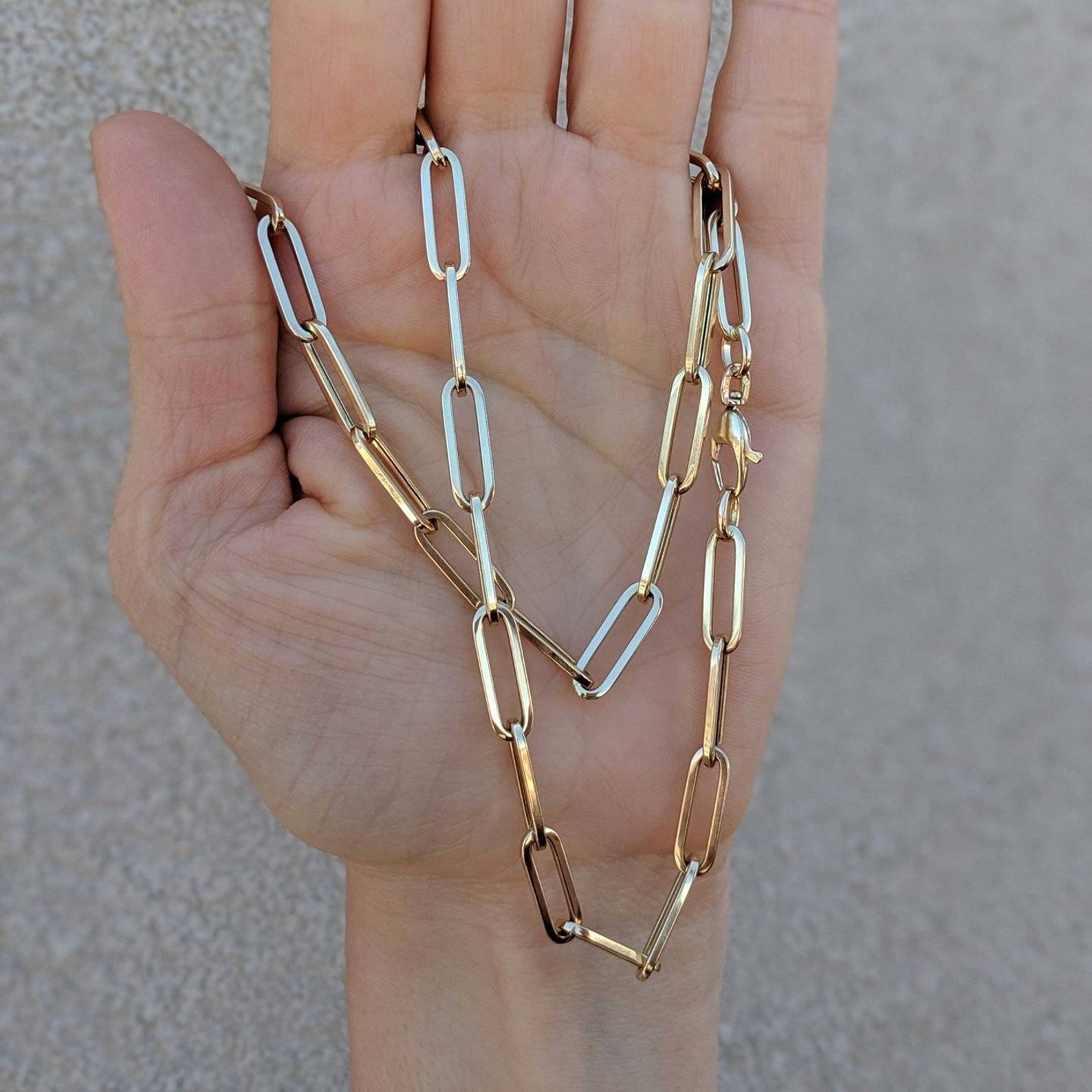 14k Gold Flat Paperclip Chain Extra Large: 14k and 18k - Etsy