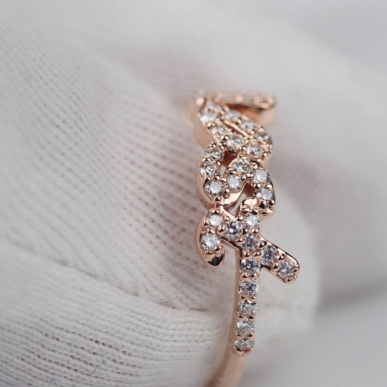 Custom Handwriting Diamond Ring Personalized Jewelry. 14k | Etsy