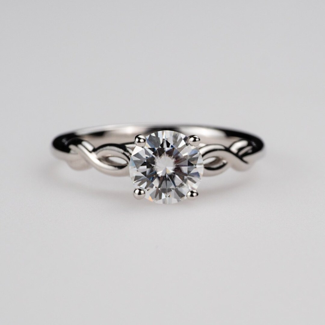 Twisted Solitaire Engagement Ring. Available in 14k, 18k White, Rose ...