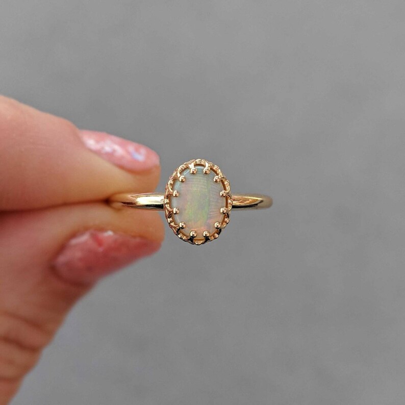 Opal Crown Ring Available in 14k 18k and Platinum | Etsy