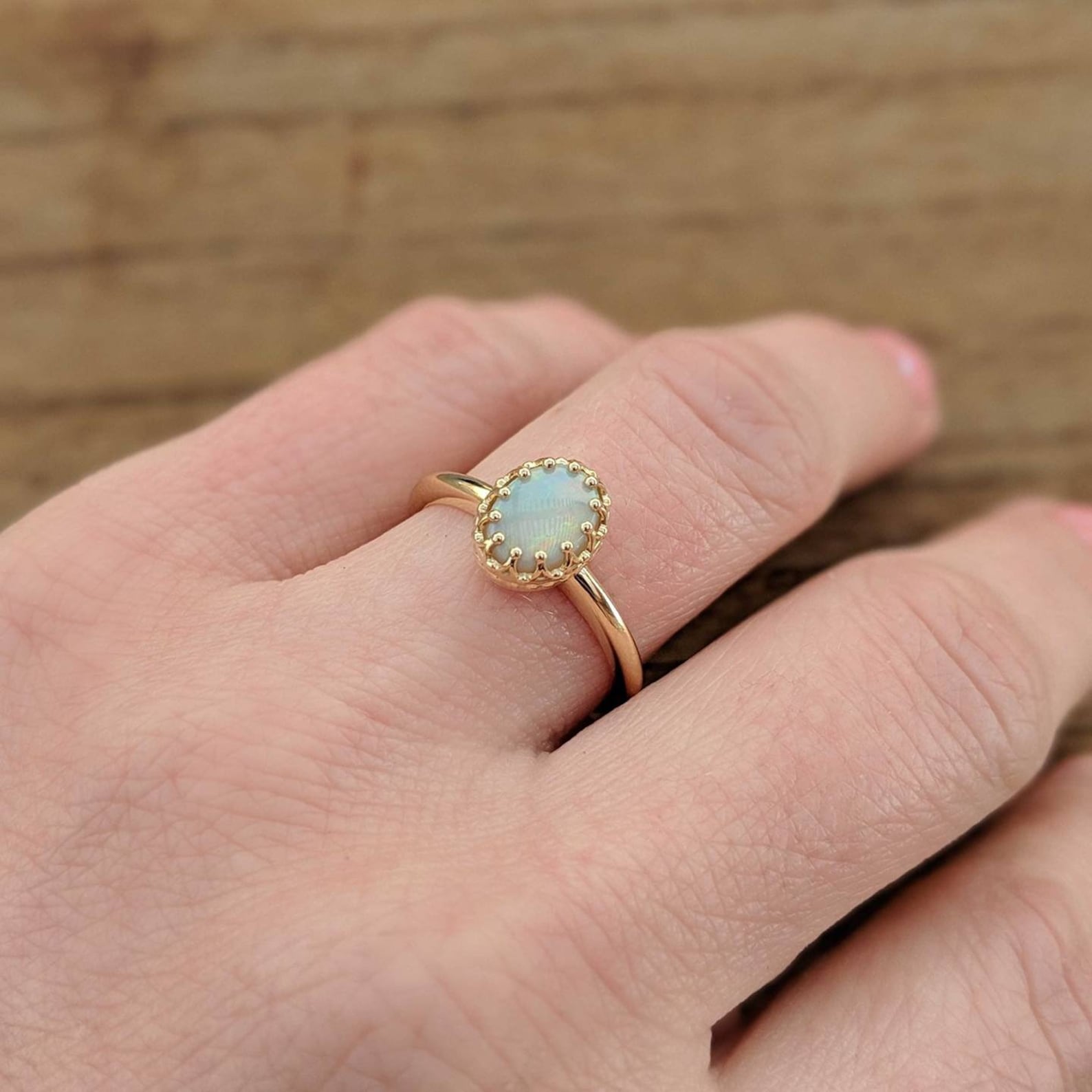 Opal Crown Ring Available in 14k 18k and Platinum | Etsy