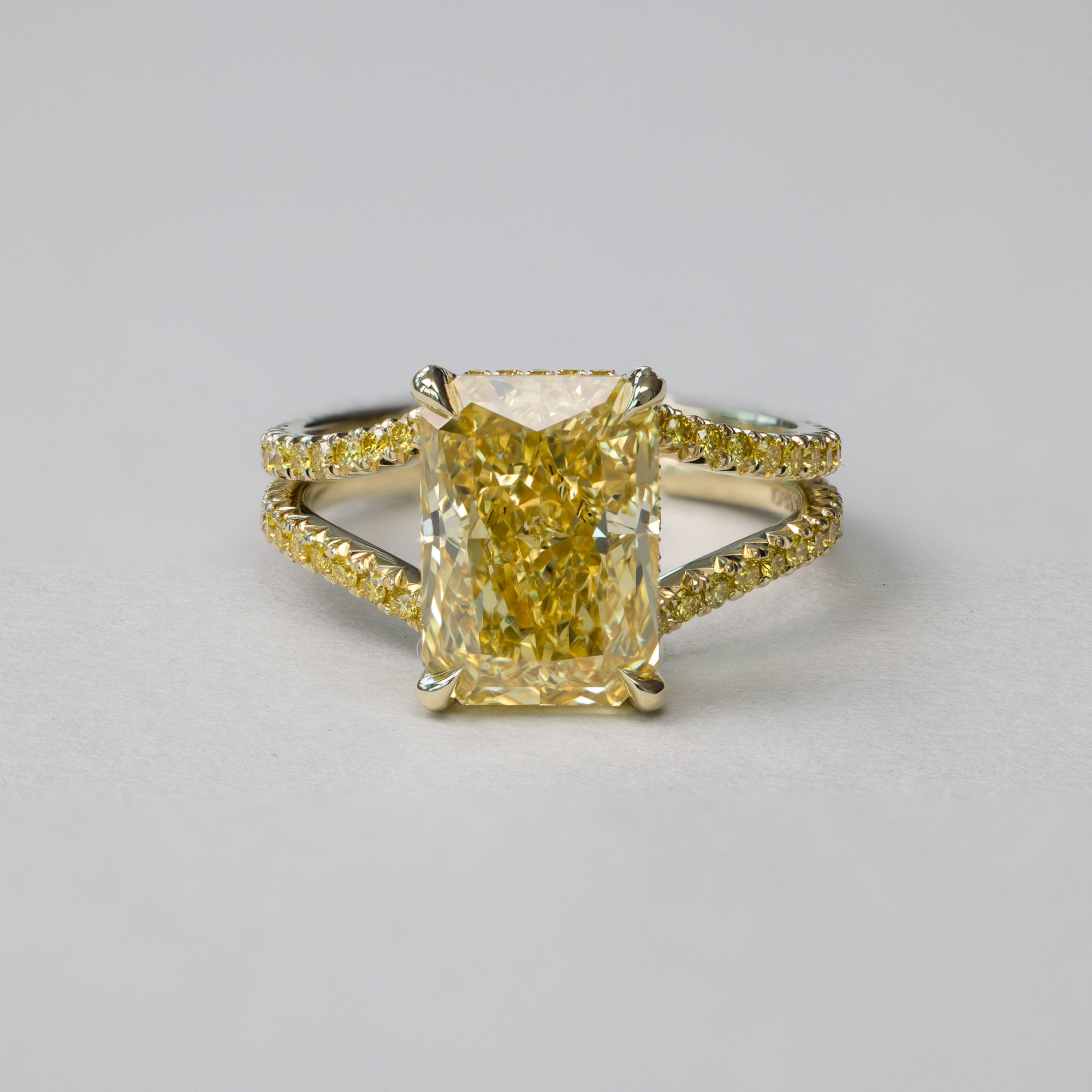 Radiant Cut Yellow Diamond Engagement Ring - Aurelia by Sevgi Jewelry ...