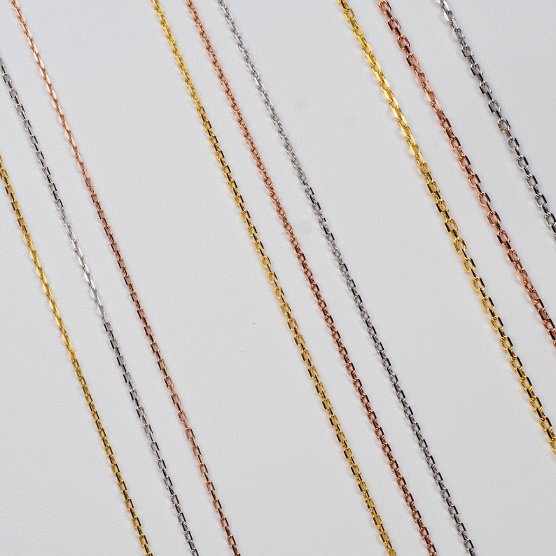 Solid Gold Diamond Cut Cable Chains. Available in 14k and 18k Yellow ...