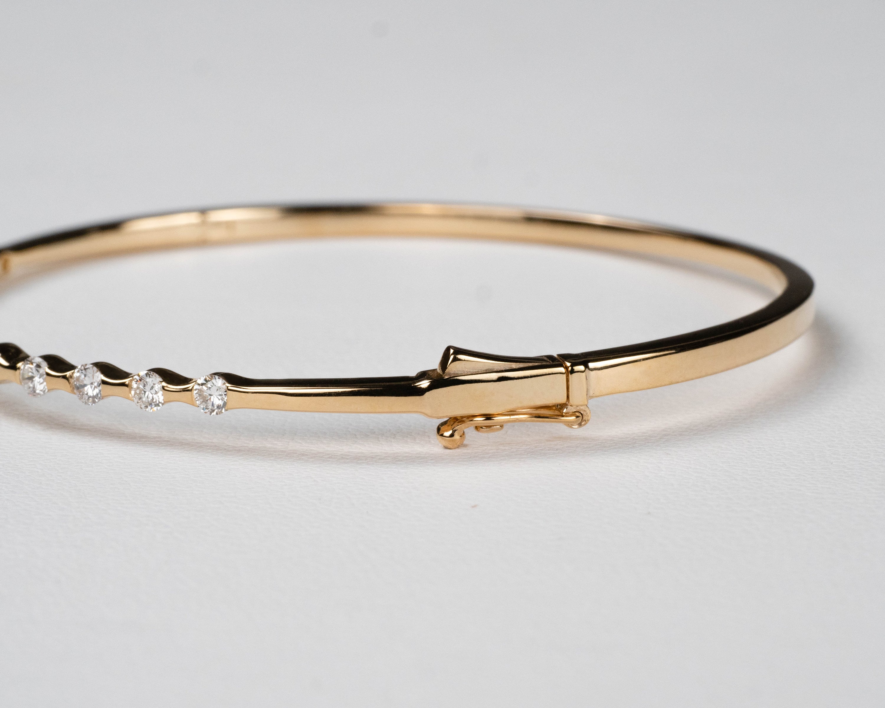 Graduated Diamond Bangle Bracelet with Locking Hinge 1 CTW. | Etsy