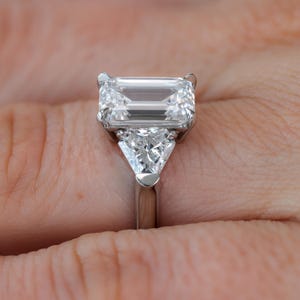 Emerald Cut Three Stone Engagement Ring - Emryn by Sevgi Jewelry • Calf ...