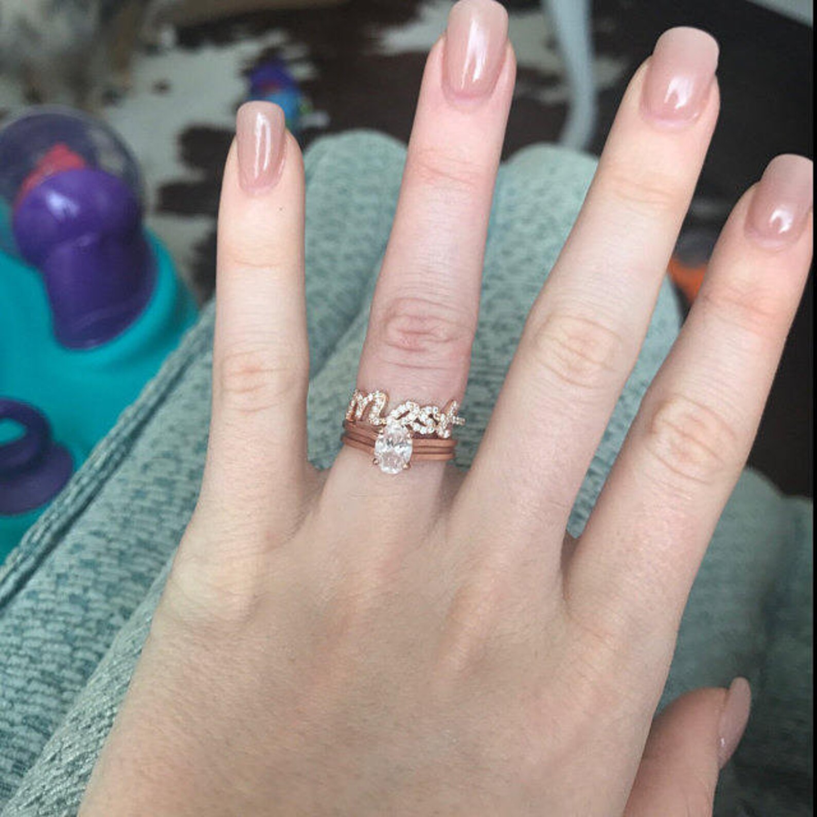 Custom Handwriting Diamond Ring Personalized Jewelry. 14k - Etsy