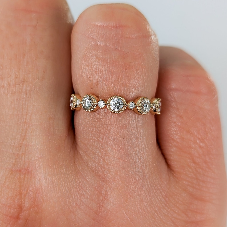 Beaded Diamond Ring. Available in 14k 18k and Platinum. Fully - Etsy