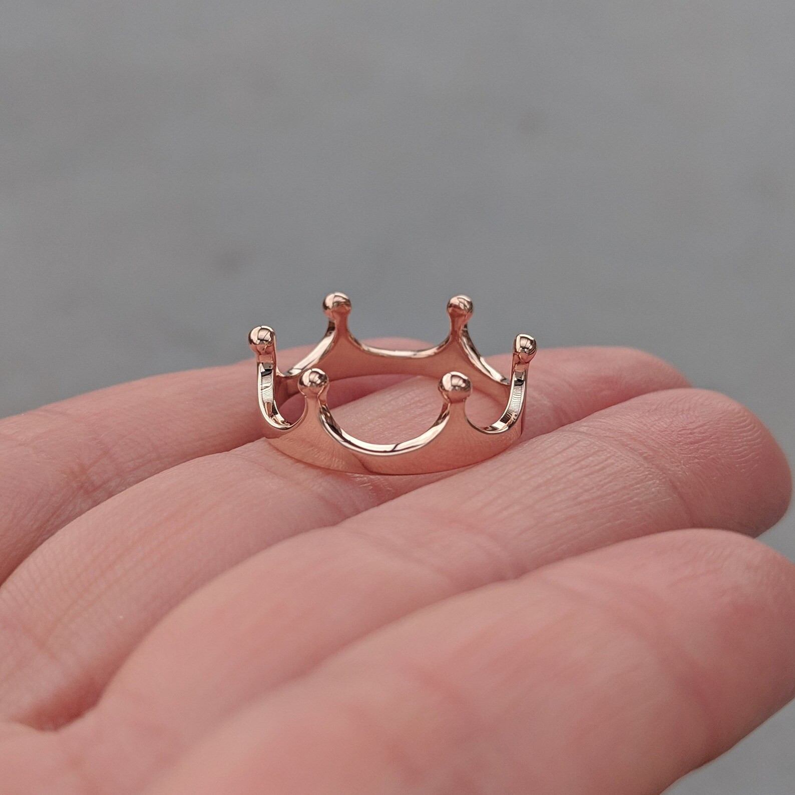 14K Gold Crown Ring Solid Rose Yellow White Gold. | Etsy