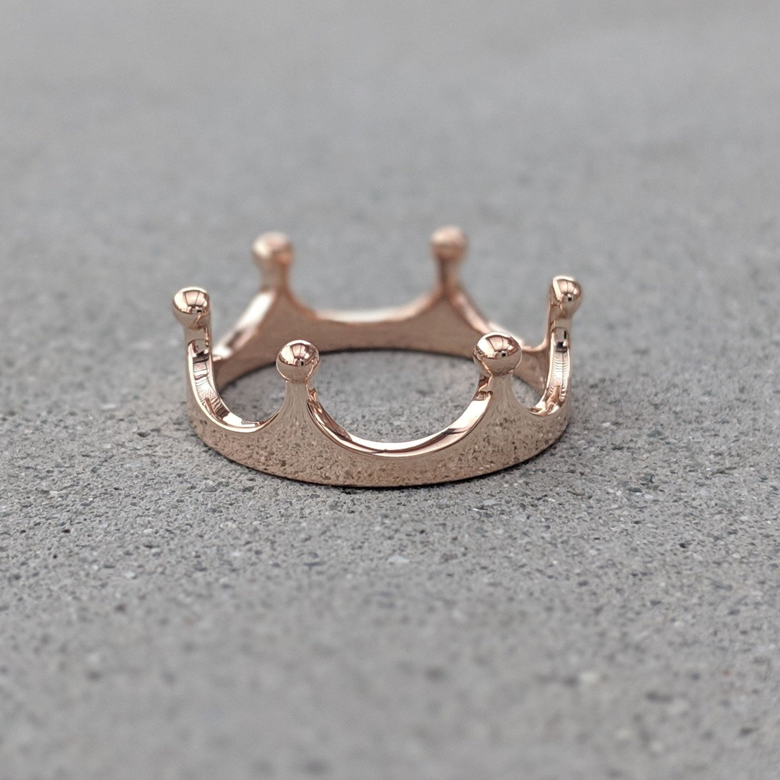 14K Gold Crown Ring Solid Rose Yellow White Gold. | Etsy