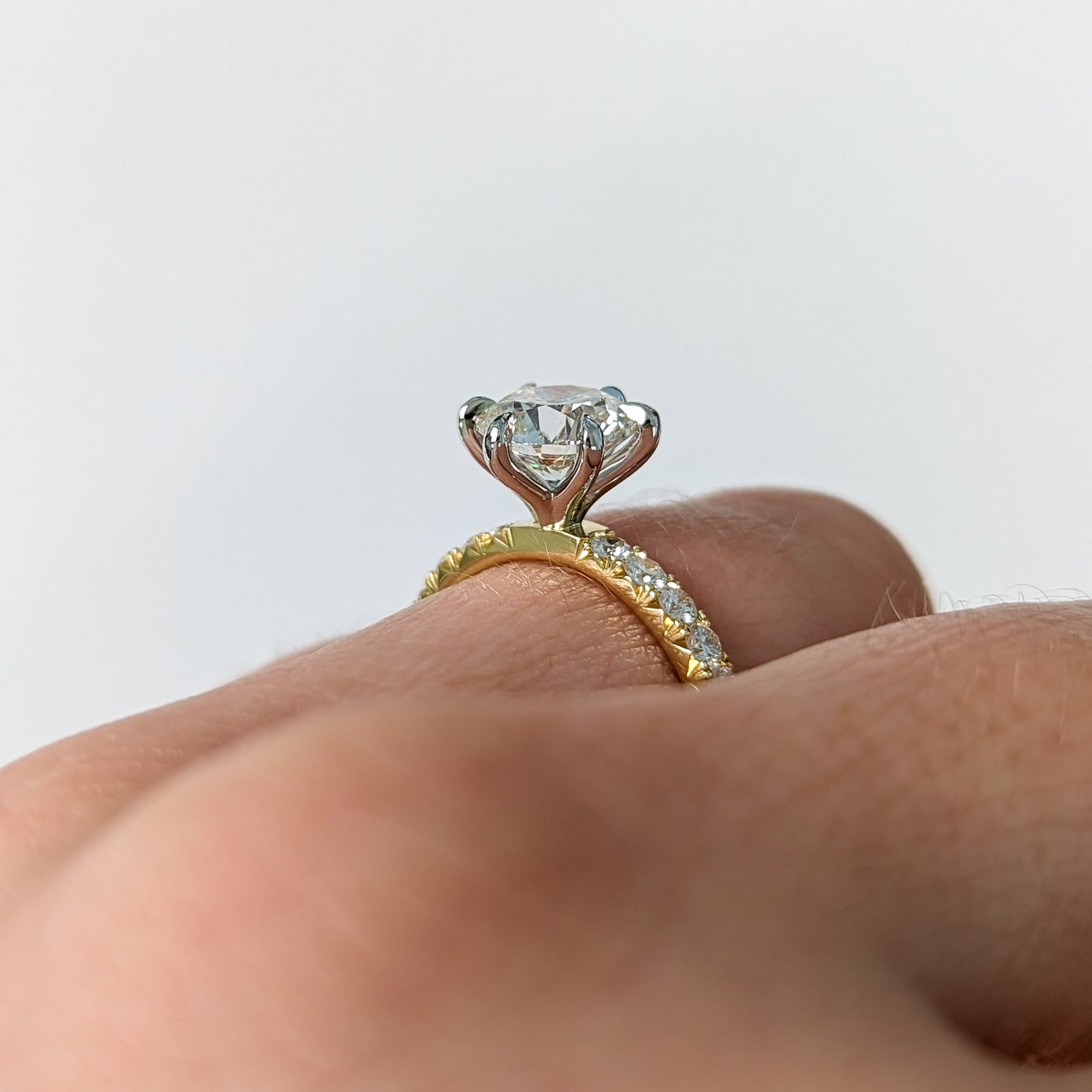 French Fishtail Pave Engagement Ring: Arya 2.25 Total Carat | Etsy