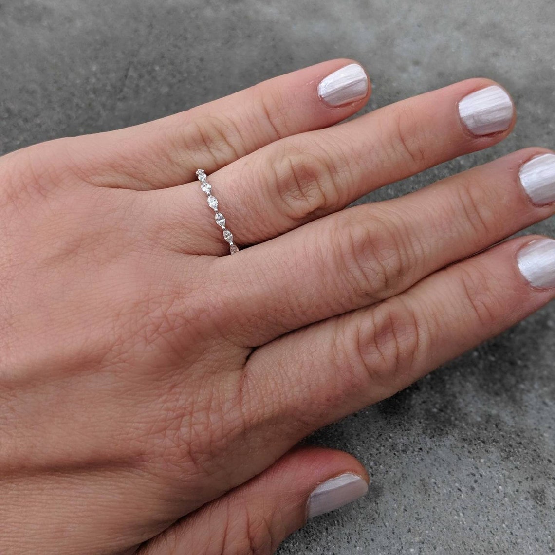 Marquise Diamond Wedding Ring Anya Available in Half 3/4 - Etsy