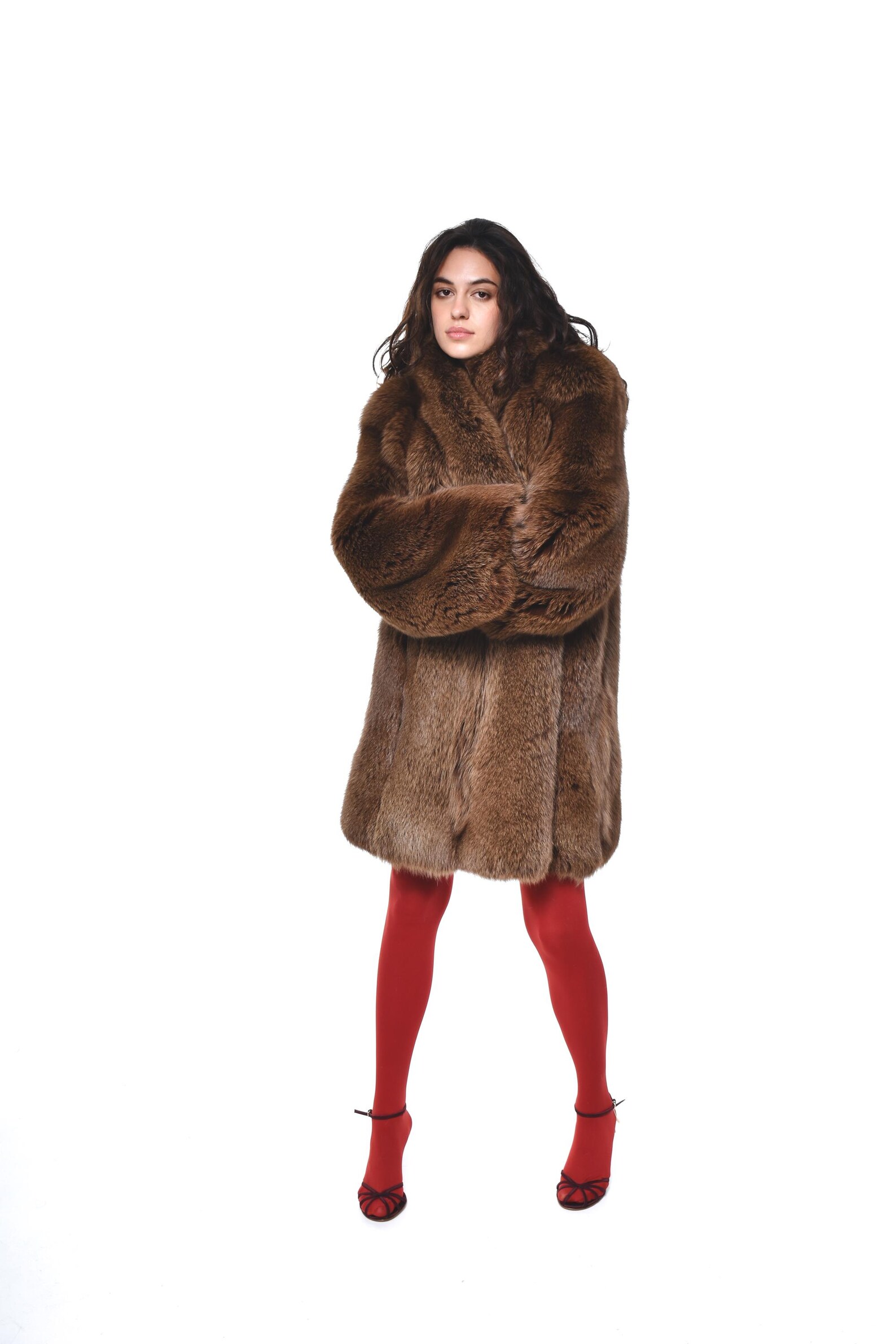 Fluffy Vintage Brown Fox Fur Coat Oversize Upcycle Chocolate Color - Etsy