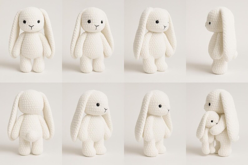 Long Eared Bunny Crochet Pattern – Plush Amigurumi Toy PDF Tutorial ...