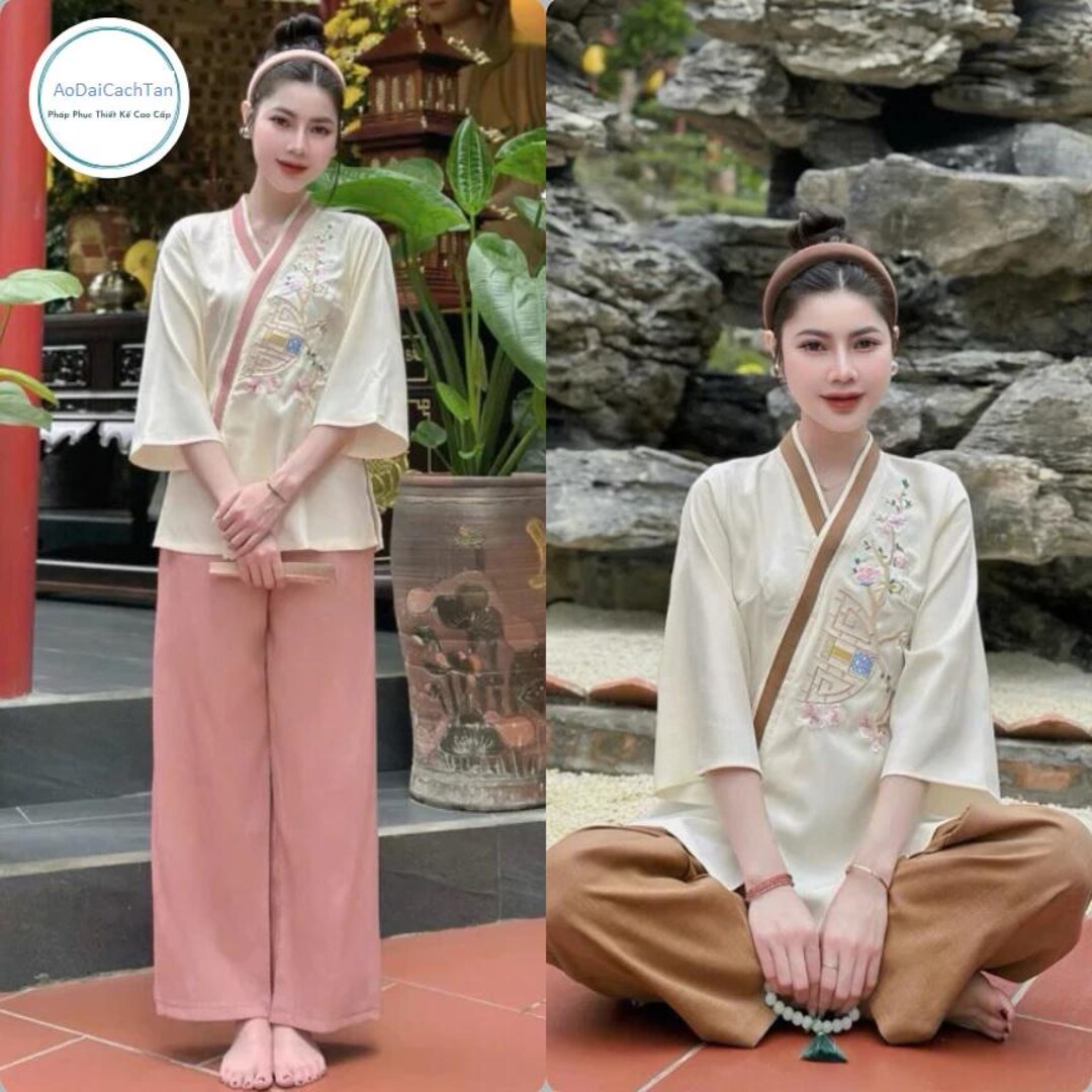 Pre-made Women’s Buddhist Temple Outfit, Thai Linen Buddhist Temple ...