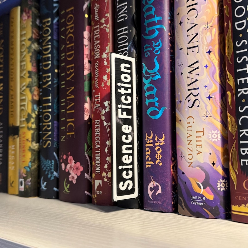 Genre Dividers for Bookshelves – Minimalist Book Tabs, Library Shelf ...