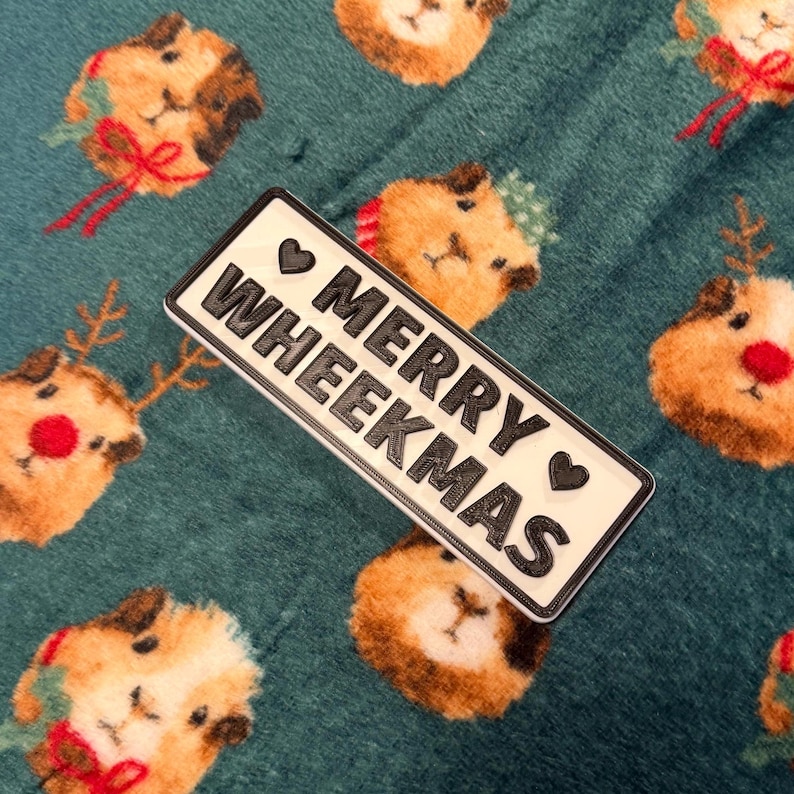 Merry Wheekmas Christmas Theme Guinea Pig Owner Shelf Sign: 3D Printed ...
