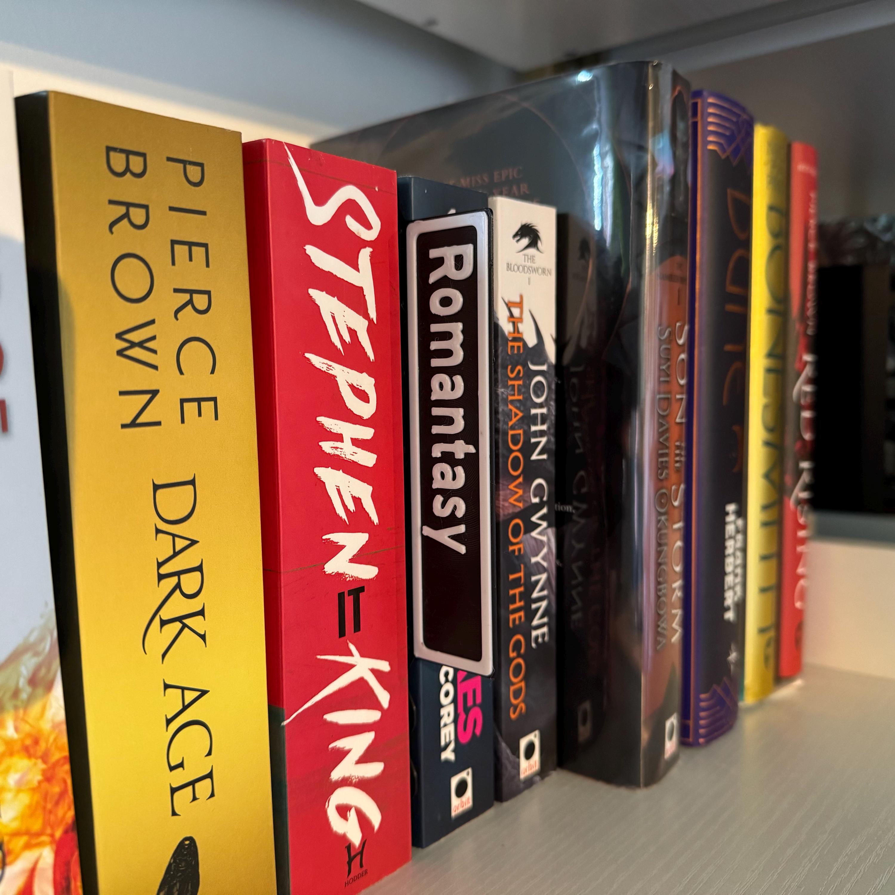 3D Printed Book Genre Divider: Minimalist Monochrome Library Shelf ...