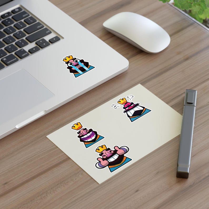 Clash Royale King Emotes Sticker Sheets: Laptop, Scrapbook, Kid's ...