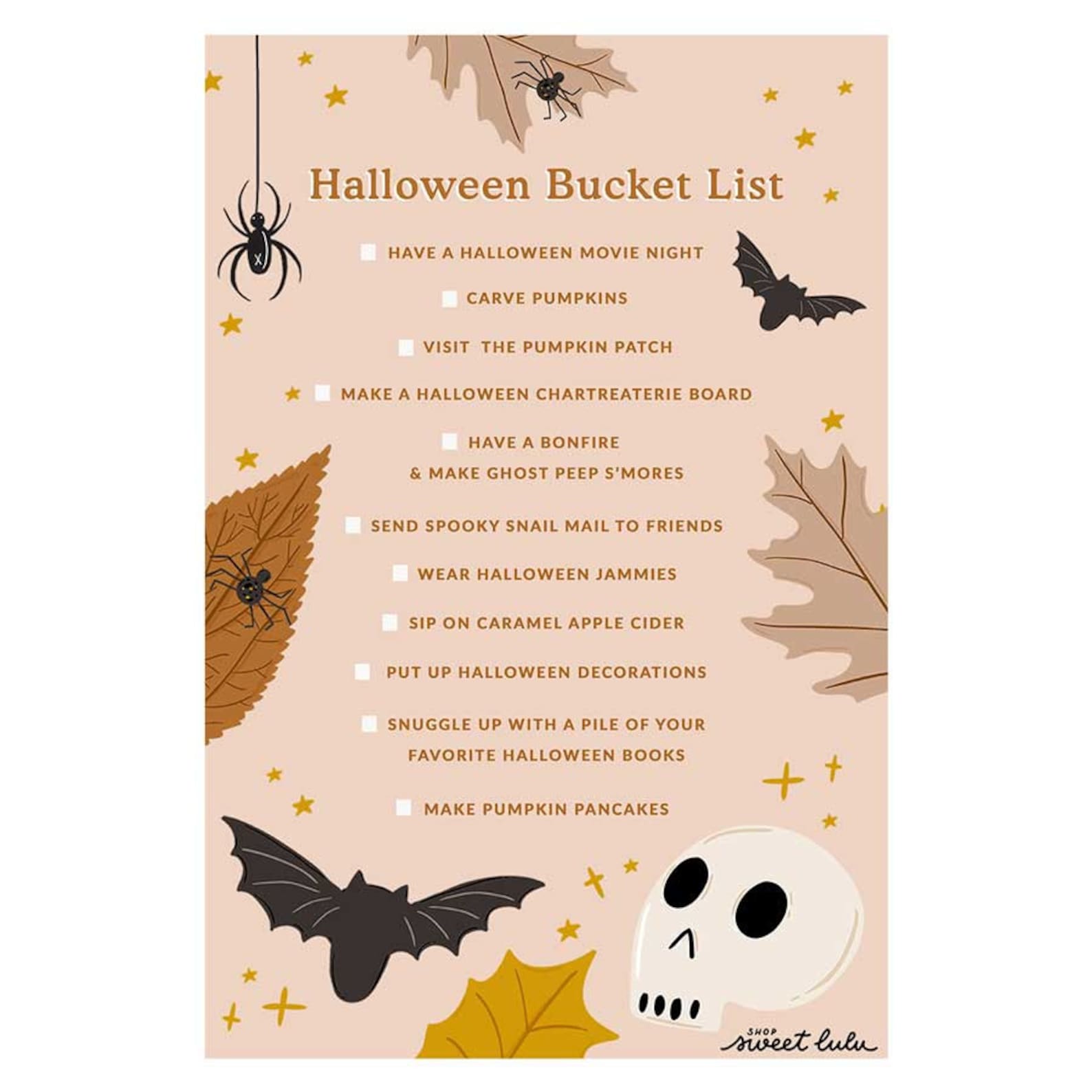 Halloween Bucket List Printable - Etsy