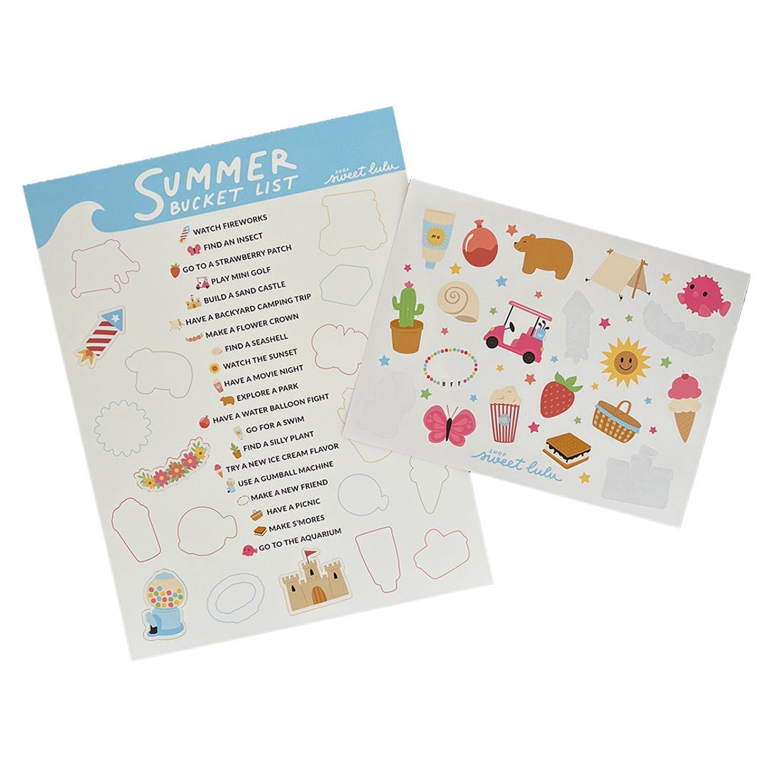 Summer Bucket List & Sticker Set - Etsy