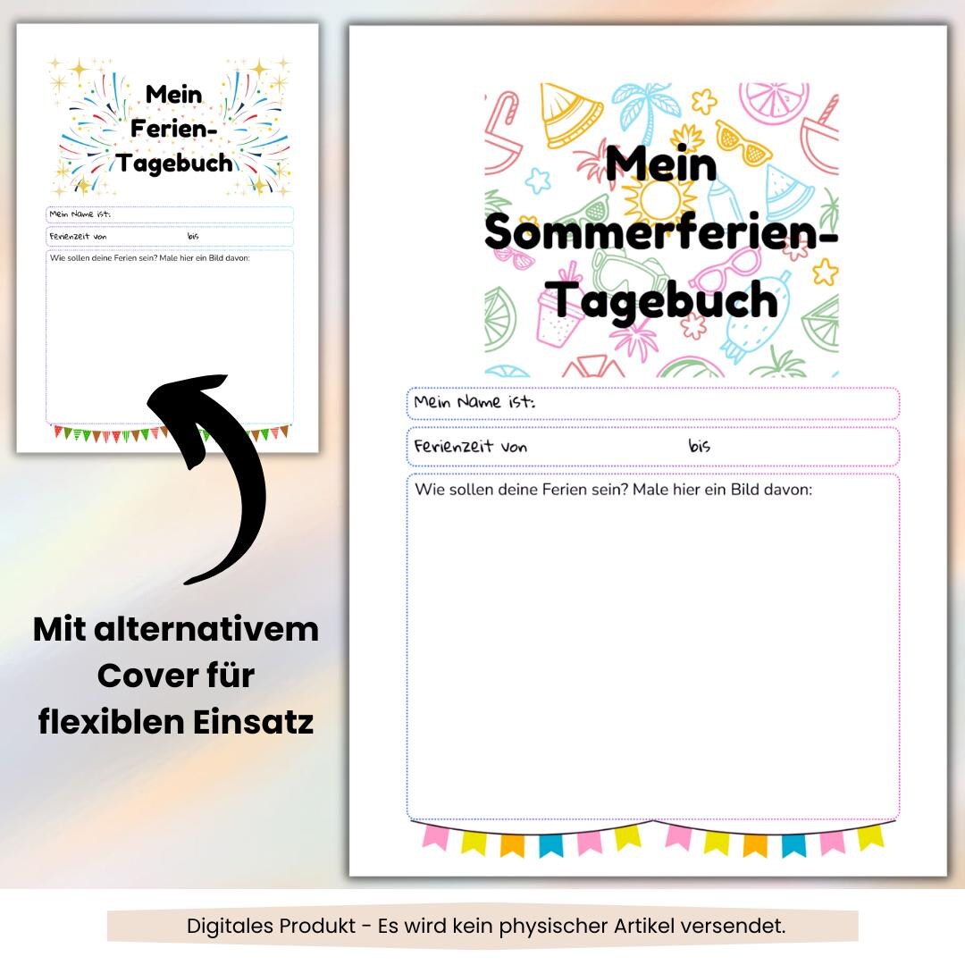 Summer Holiday Diary for Children to Print – Digital PDF Holiday Diary ...