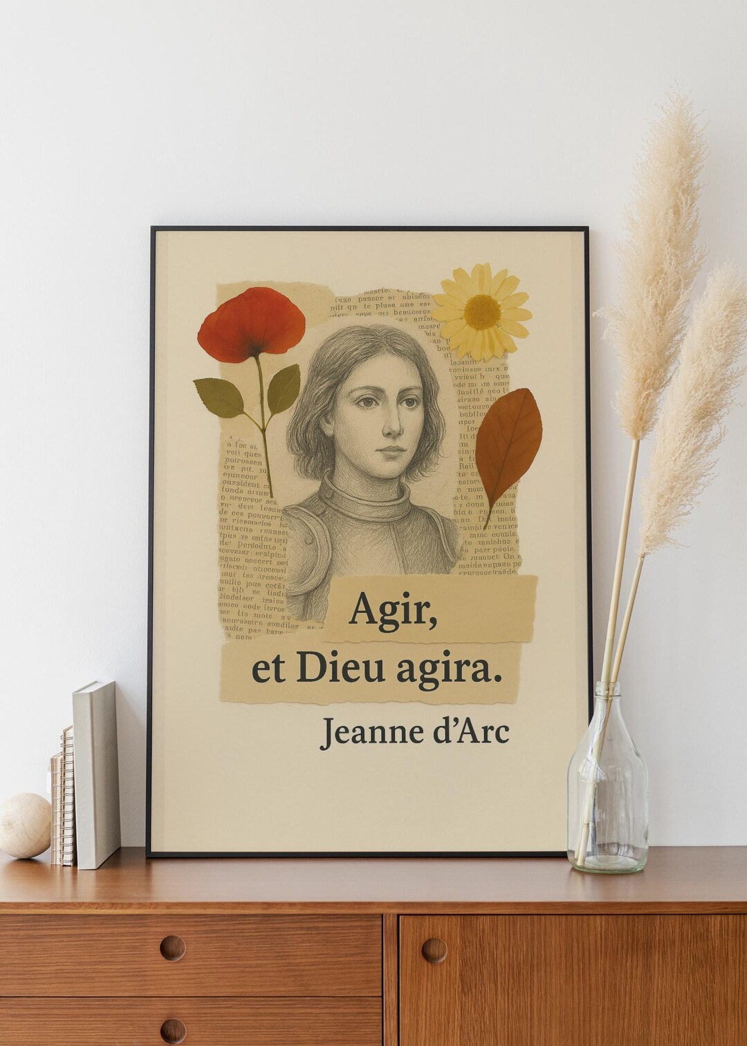 Joan of Arc Poster – Poetic Collage – Inspirational Quote – A4 A3 A2 ...
