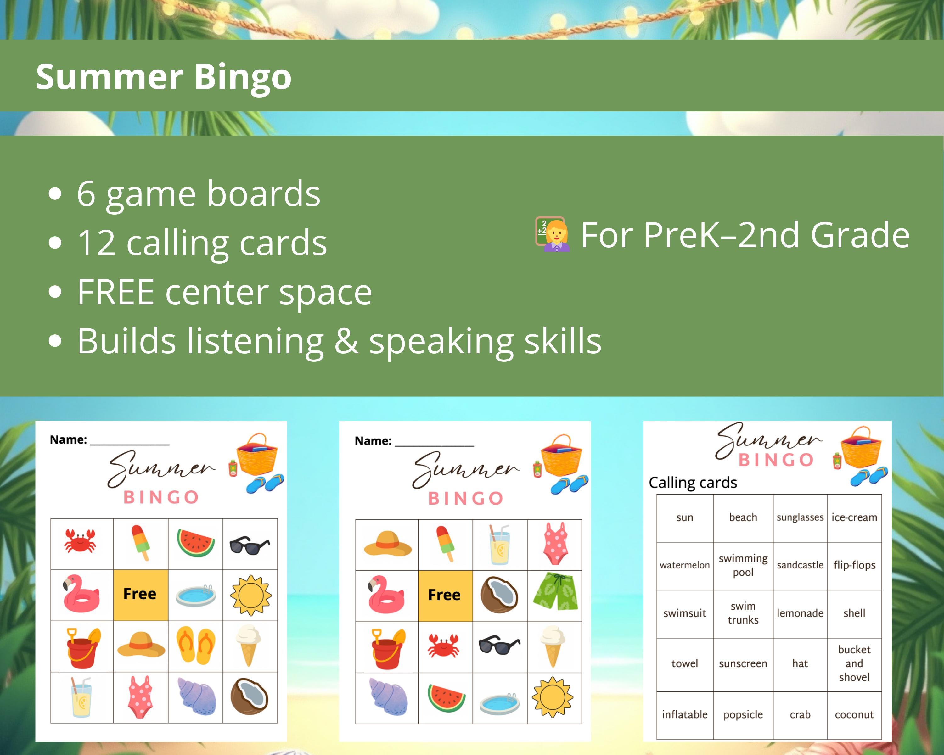Let’s Summer! ESL Activities for Kids – Flashcards, Bingo, Memory Game ...