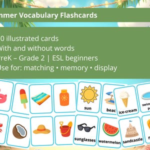 Let’s Summer! ESL Activities for Kids – Flashcards, Bingo, Memory Game ...