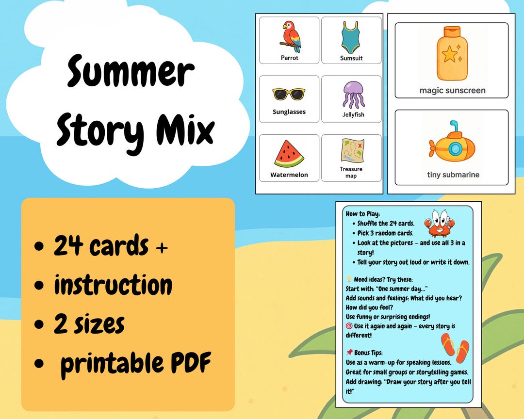 Summer Storytelling Cards | Printable ESL Speaking Activity for Kids ...