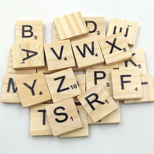 100pcs Natural Alphabet Letter Square Wood, Black Letter Square Wood ...