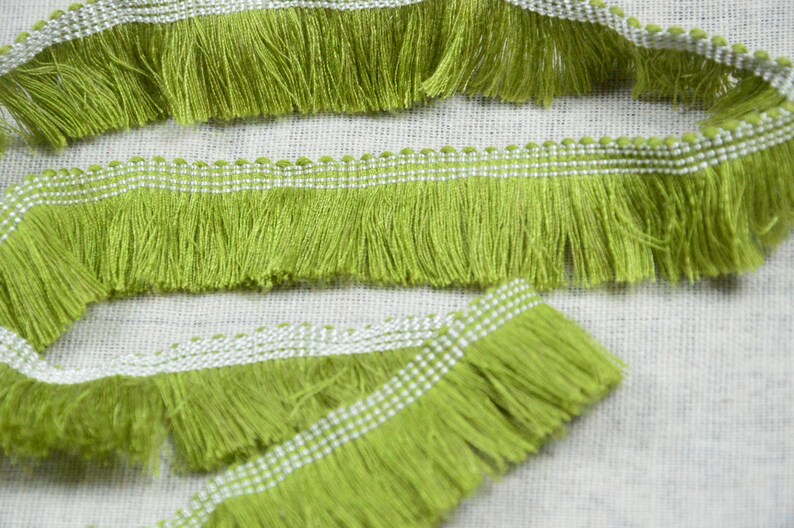 1'' Wide Cotton Fringe Trim by the Yard Olive Cotton - Etsy