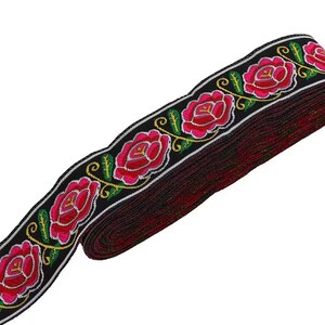 3.3cm Wide Assorted Jacquard Ribbon, Flower Embroidered Ribbon Woven ...