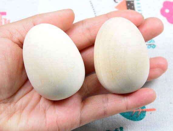 6pcs Unfinished Large Wooden Eggs Egg Shape Wooden Beads - Etsy