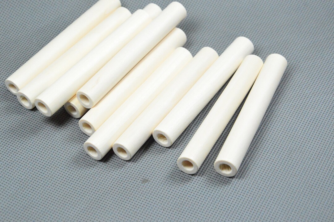 10pcs Wooden Tubes, 100mm Long Unfinished Column Shape Wood Tubes, Wood ...