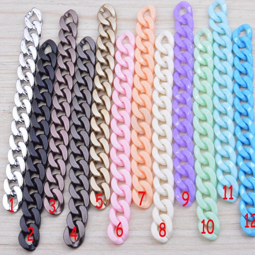 Assorted Color Transparent Oval Link Plastic Chain Open Link - Etsy
