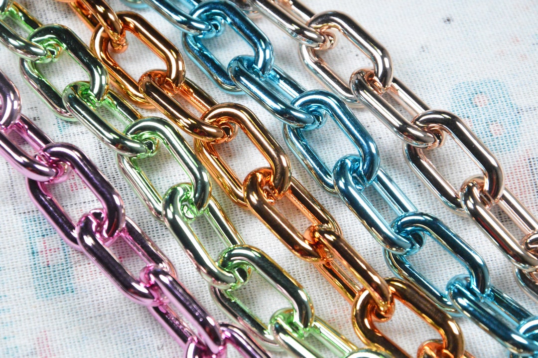 50cm/70cm/90cm/100cm/120cm Metallic Oval Link Acrylic Chain, Open Link ...